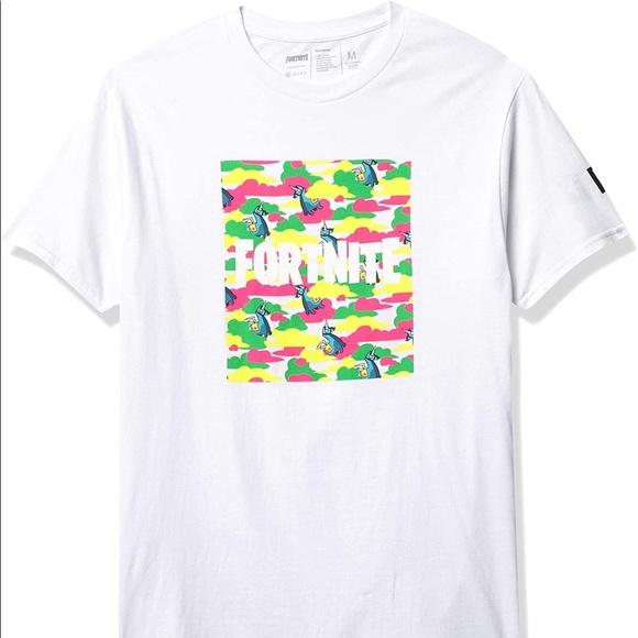 Neff | Tops | New Neff Fortnite Unicorn Camo Shirt White Neon | Poshmark